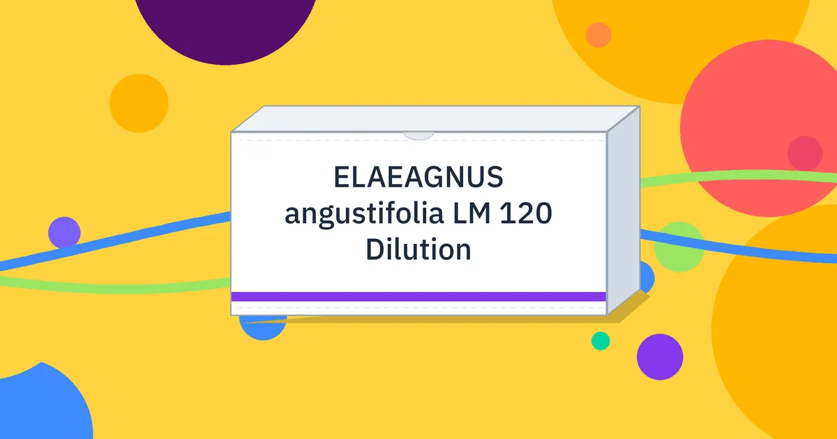 Symbolbild: Packung mit der Aufschrift ELAEAGNUS angustifolia LM 120 Dilution (PZN 13469655) – Verfügbarkeit und Bezug in Apotheken in Frankfurt am Main
