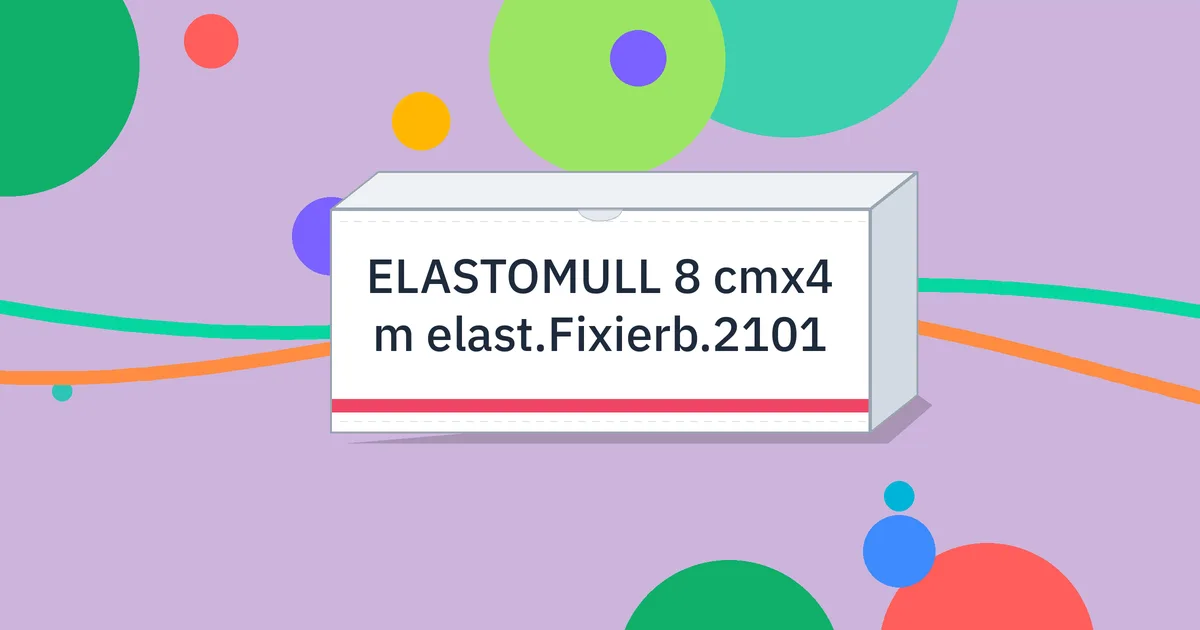 Symbolbild: Packung mit der Aufschrift ELASTOMULL 8 cmx4 m elast.Fixierb.2101 (PZN 16516214) – Verfügbarkeit und Bezug in Apotheken in Frankfurt am Main