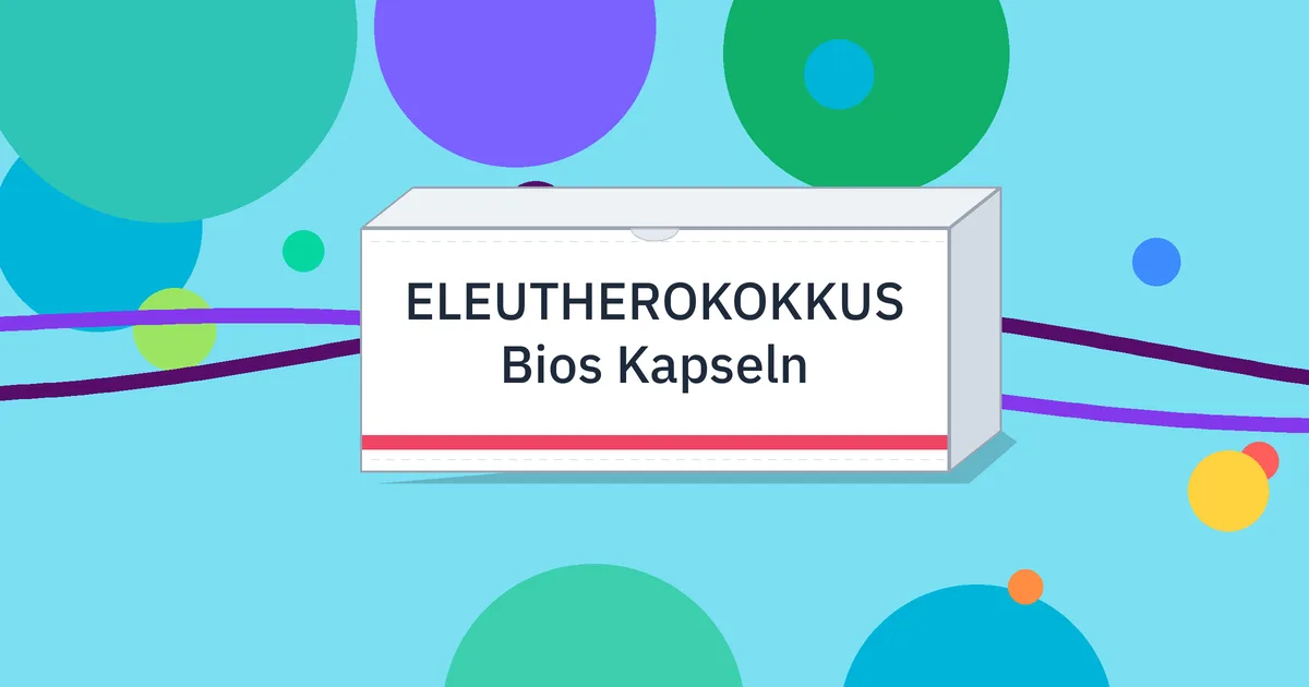 Symbolbild: Packung mit der Aufschrift ELEUTHEROKOKKUS Bios Kapseln (PZN 00966441) – Verfügbarkeit und Bezug in Apotheken in Frankfurt am Main