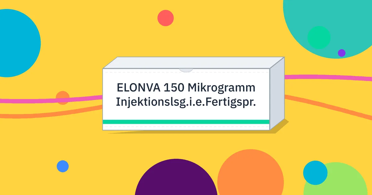 Symbolbild: Packung mit der Aufschrift ELONVA 150 Mikrogramm Injektionslsg.i.e.Fertigspr. (PZN 08624390) – Verfügbarkeit und Bezug in Apotheken in Frankfurt am Main