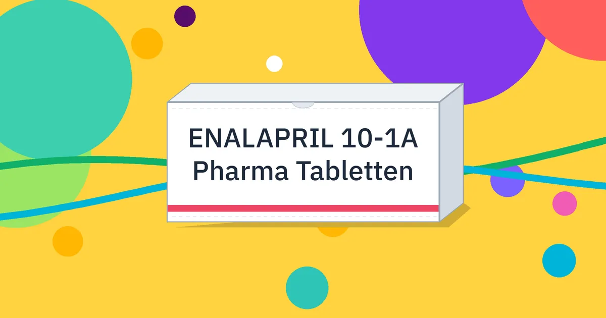 Symbolbild: Packung mit der Aufschrift ENALAPRIL 10-1A Pharma Tabletten (PZN 13568570) – Verfügbarkeit und Bezug in Apotheken in Frankfurt am Main