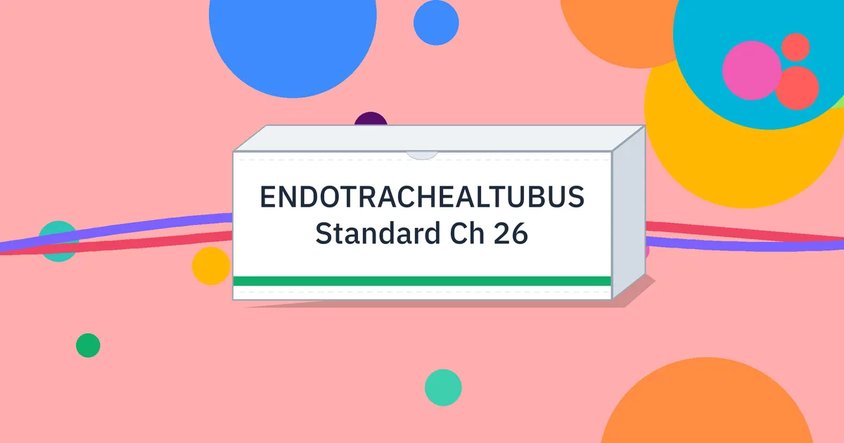Symbolbild: Packung mit der Aufschrift ENDOTRACHEALTUBUS Standard Ch 26 (PZN 04472109) – Verfügbarkeit und Bezug in Apotheken in Frankfurt am Main