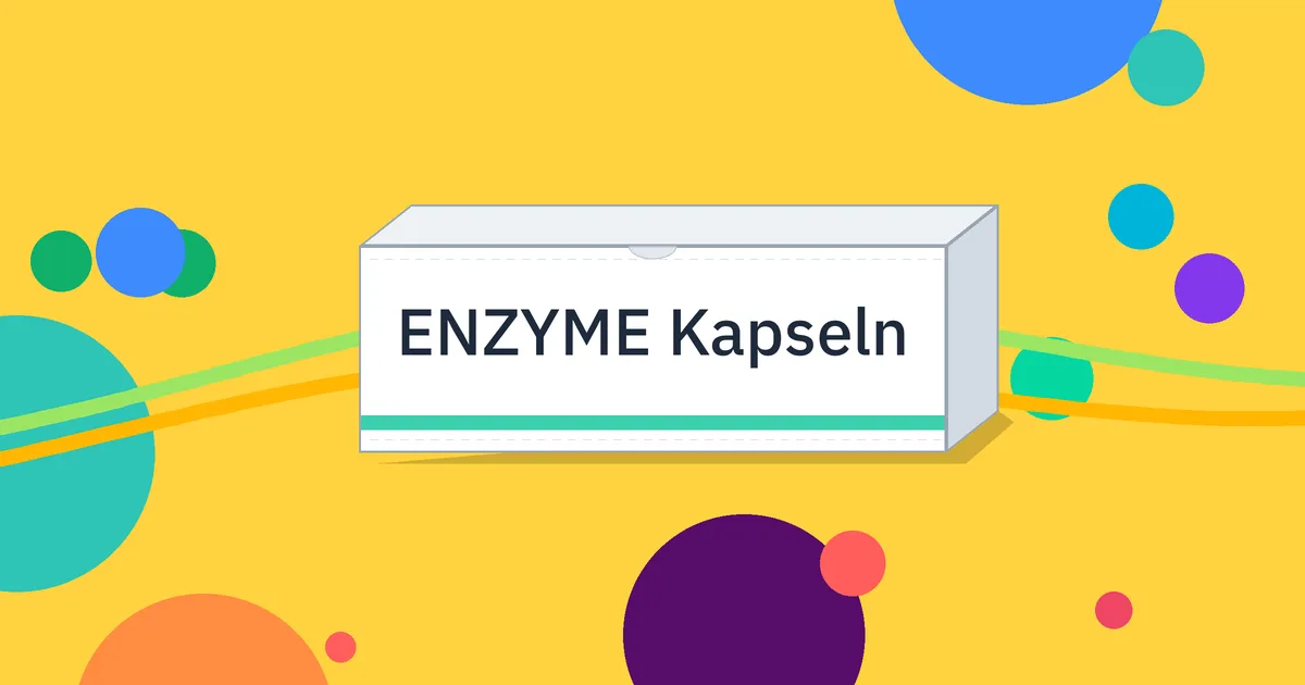 Symbolbild: Packung mit der Aufschrift ENZYME Kapseln (PZN 18665473) – Verfügbarkeit und Bezug in Apotheken in Frankfurt am Main