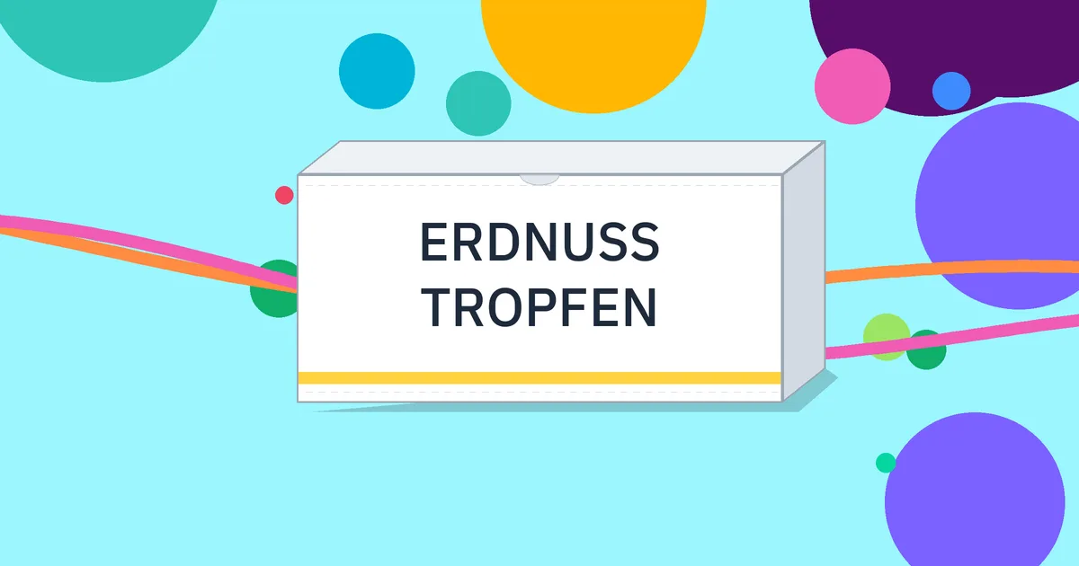 Symbolbild: Packung mit der Aufschrift ERDNUSS TROPFEN (PZN 19418570) – Verfügbarkeit und Bezug in Apotheken in Frankfurt am Main