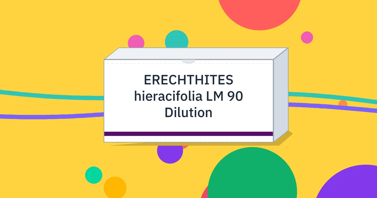 Symbolbild: Packung mit der Aufschrift ERECHTHITES hieracifolia LM 90 Dilution (PZN 13474633) – Verfügbarkeit und Bezug in Apotheken in Frankfurt am Main