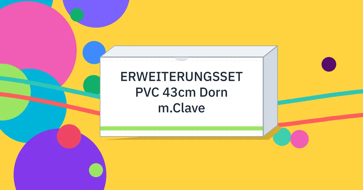 Symbolbild: Packung mit der Aufschrift ERWEITERUNGSSET PVC 43cm Dorn m.Clave (PZN 19443734) – Verfügbarkeit und Bezug in Apotheken in Frankfurt am Main