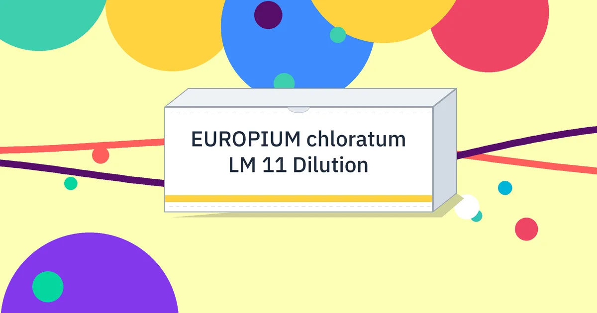 Symbolbild: Packung mit der Aufschrift EUROPIUM chloratum LM 11 Dilution (PZN 13484152) – Verfügbarkeit und Bezug in Apotheken in Frankfurt am Main