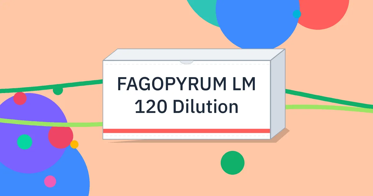 Symbolbild: Packung mit der Aufschrift FAGOPYRUM LM 120 Dilution (PZN 13486814) – Verfügbarkeit und Bezug in Apotheken in Frankfurt am Main