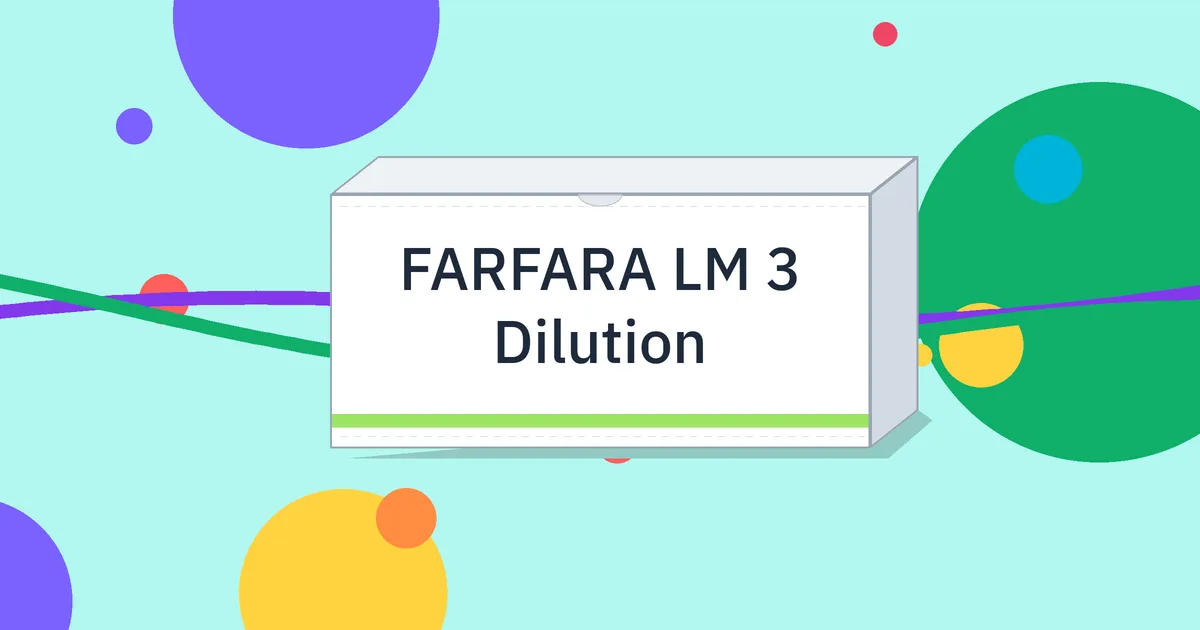 Symbolbild: Packung mit der Aufschrift FARFARA LM 3 Dilution (PZN 13487305) – Verfügbarkeit und Bezug in Apotheken in Frankfurt am Main