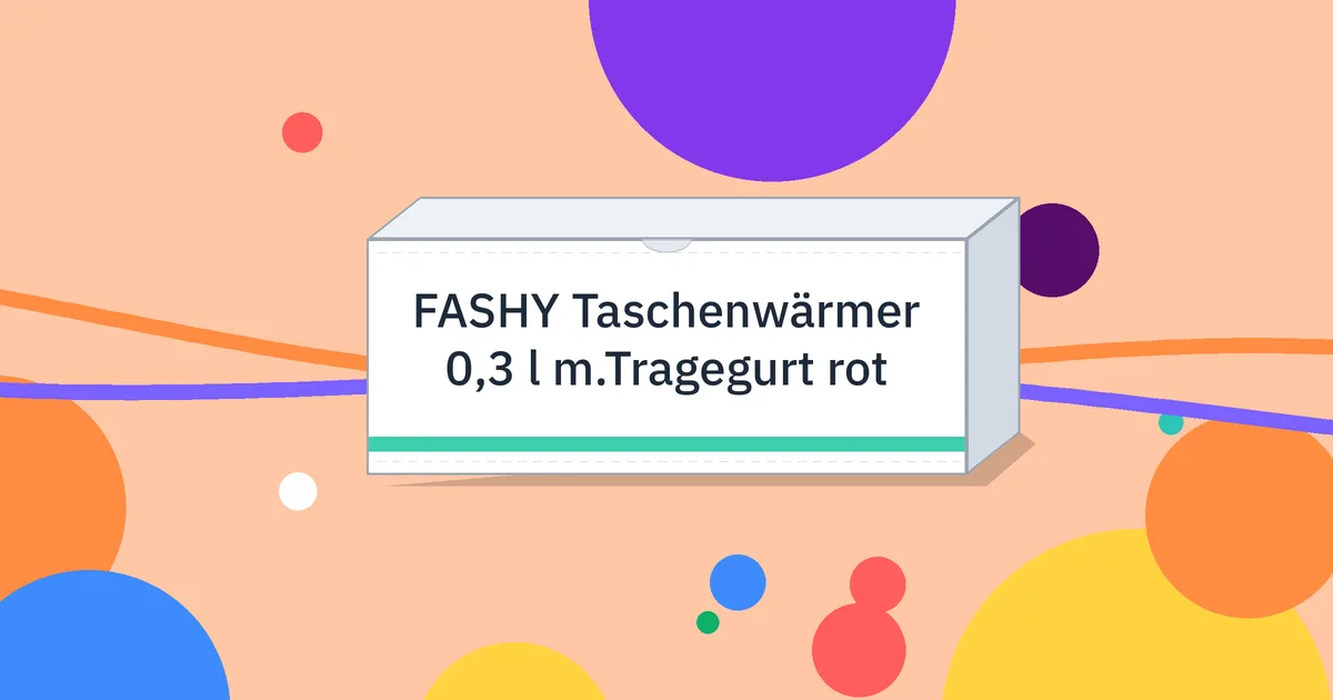 Symbolbild: Packung mit der Aufschrift FASHY Taschenwärmer 0,3 l m.Tragegurt rot (PZN 18648486) – Verfügbarkeit und Bezug in Apotheken in Frankfurt am Main
