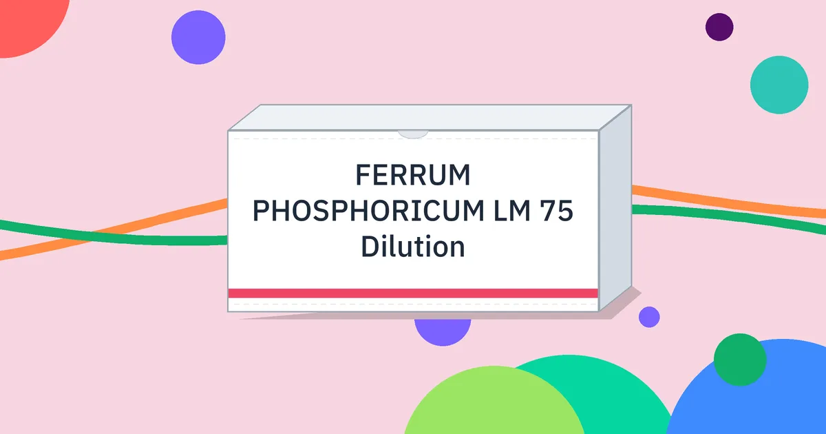Symbolbild: Packung mit der Aufschrift FERRUM PHOSPHORICUM LM 75 Dilution (PZN 12852375) – Verfügbarkeit und Bezug in Apotheken in Frankfurt am Main