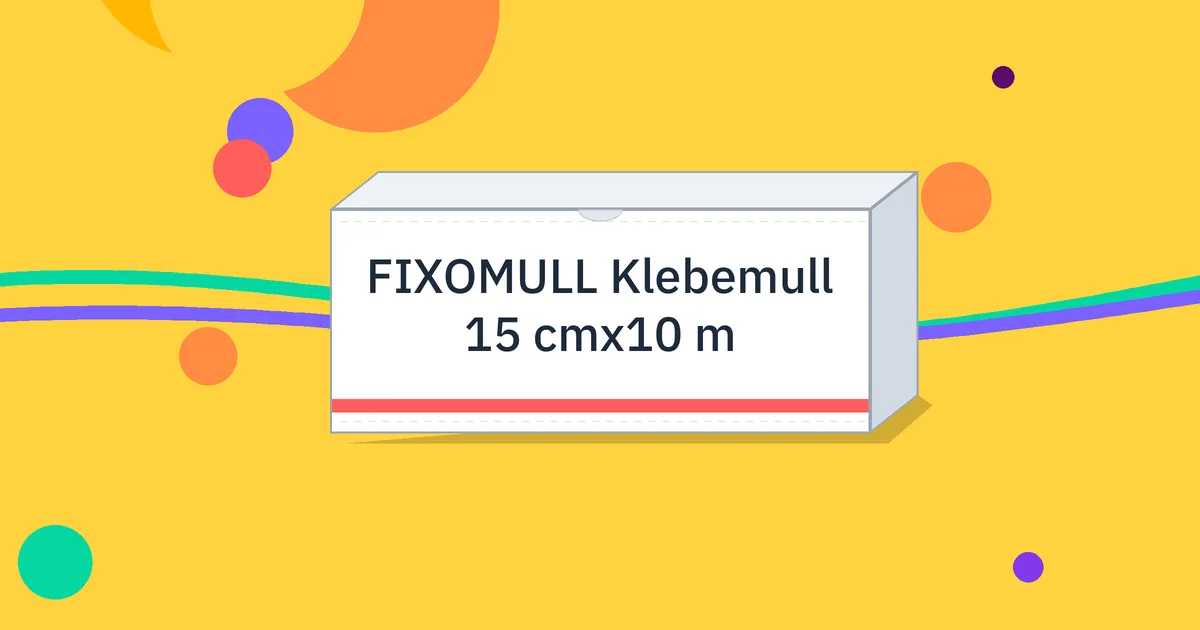 Symbolbild: Packung mit der Aufschrift FIXOMULL Klebemull 15 cmx10 m (PZN 12526747) – Verfügbarkeit und Bezug in Apotheken in Frankfurt am Main