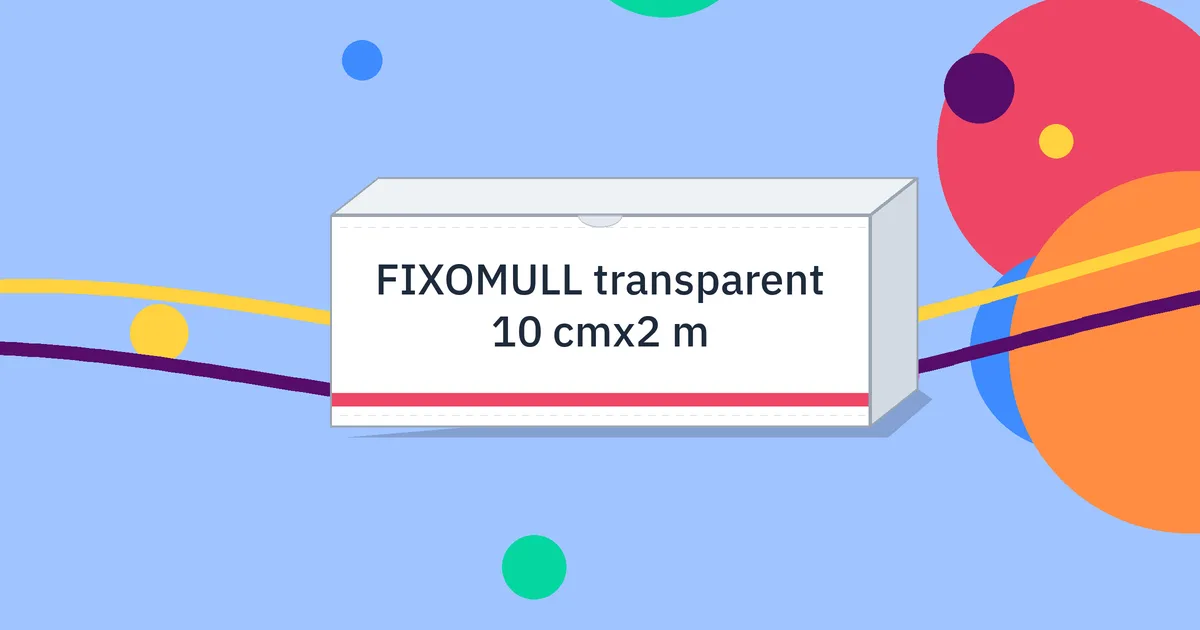 Symbolbild: Packung mit der Aufschrift FIXOMULL transparent 10 cmx2 m (PZN 17434369) – Verfügbarkeit und Bezug in Apotheken in Frankfurt am Main