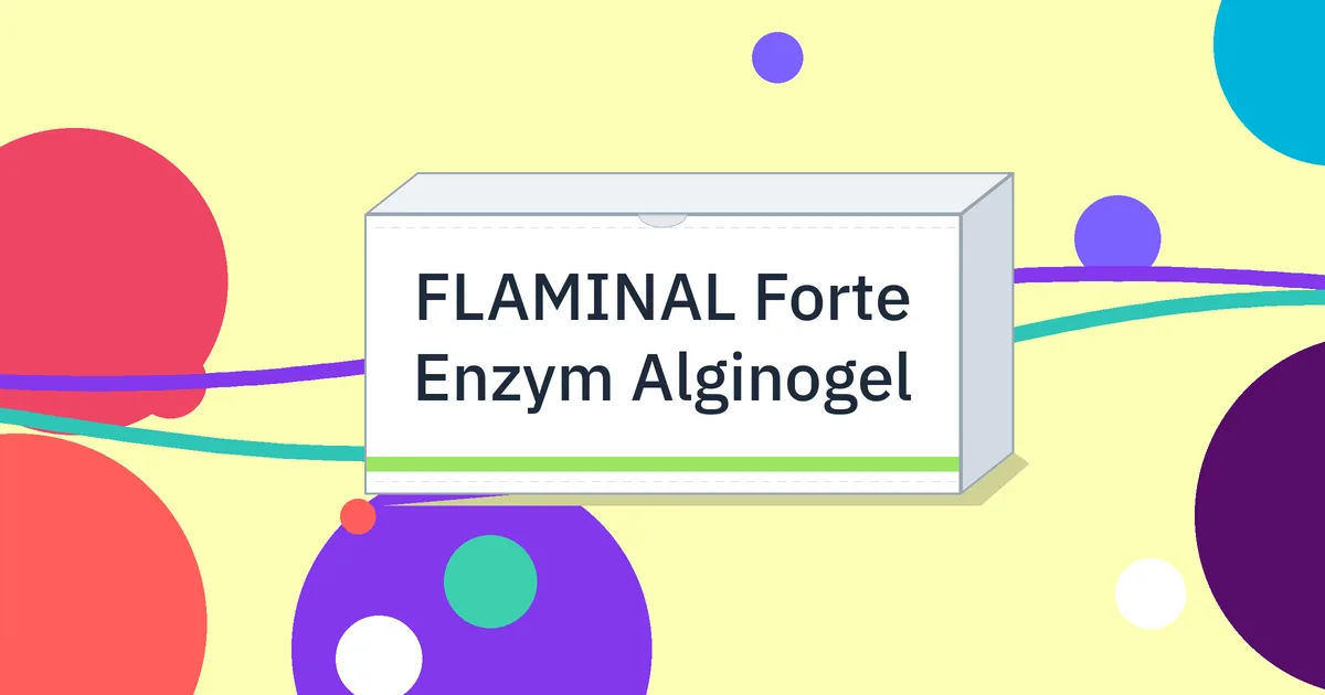 Symbolbild: Packung mit der Aufschrift FLAMINAL Forte Enzym Alginogel (PZN 08842922) – Verfügbarkeit und Bezug in Apotheken in Frankfurt am Main