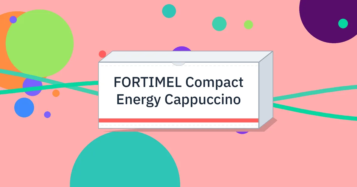 Symbolbild: Packung mit der Aufschrift FORTIMEL Compact Energy Cappuccino (PZN 16746517) – Verfügbarkeit und Bezug in Apotheken in Frankfurt am Main
