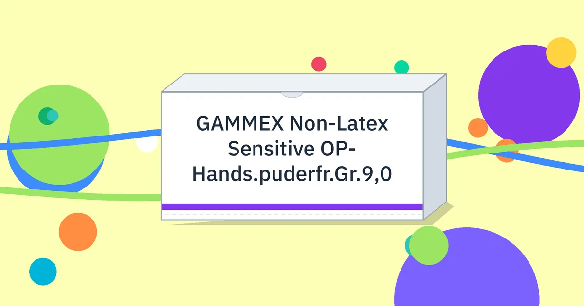 Symbolbild: Packung mit der Aufschrift GAMMEX Non-Latex Sensitive OP-Hands.puderfr.Gr.9,0 (PZN 11298451) – Verfügbarkeit und Bezug in Apotheken in Frankfurt am Main