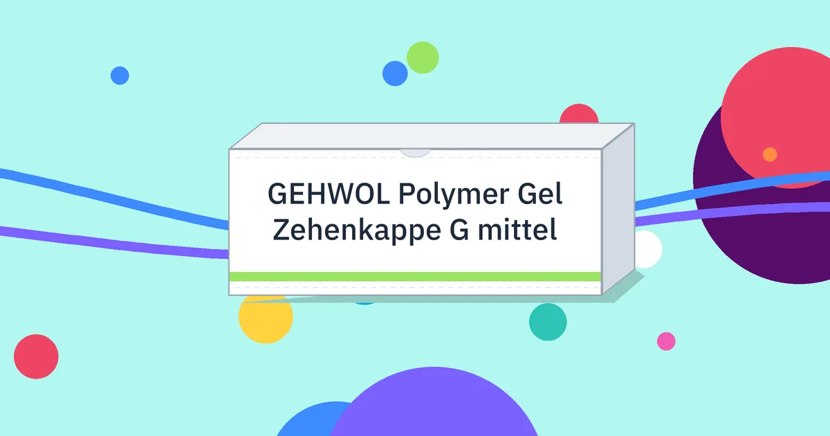 Symbolbild: Packung mit der Aufschrift GEHWOL Polymer Gel Zehenkappe G mittel (PZN 03048800) – Verfügbarkeit und Bezug in Apotheken in Frankfurt am Main