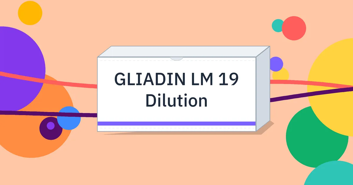 Symbolbild: Packung mit der Aufschrift GLIADIN LM 19 Dilution (PZN 13544291) – Verfügbarkeit und Bezug in Apotheken in Frankfurt am Main