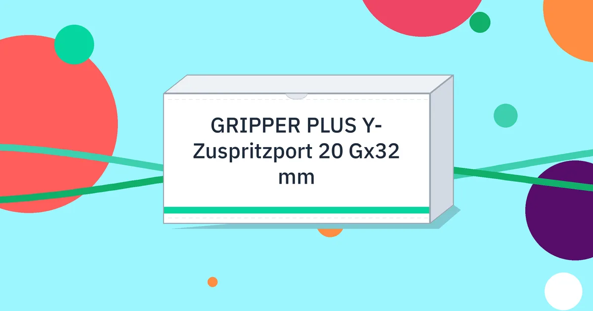 Symbolbild: Packung mit der Aufschrift GRIPPER PLUS Y-Zuspritzport 20 Gx32 mm (PZN 09675610) – Verfügbarkeit und Bezug in Apotheken in Frankfurt am Main
