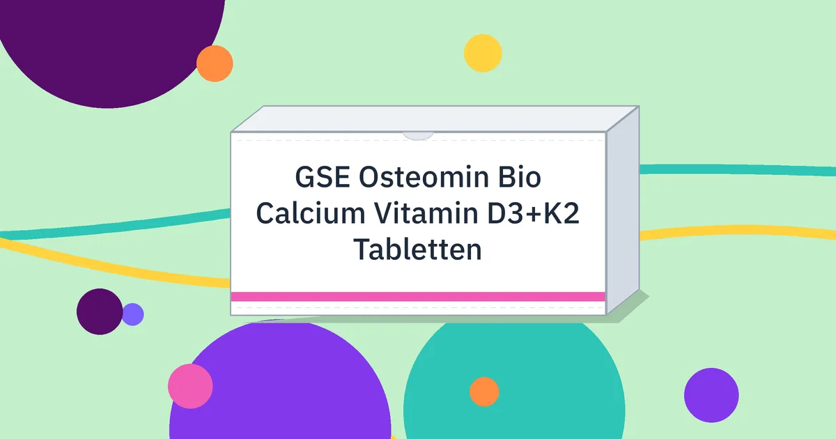 Symbolbild: Packung mit der Aufschrift GSE Osteomin Bio Calcium Vitamin D3+K2 Tabletten (PZN 18076191) – Verfügbarkeit und Bezug in Apotheken in Frankfurt am Main