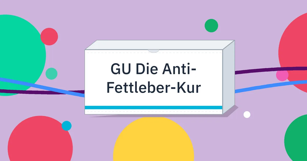 Symbolbild: Packung mit der Aufschrift GU Die Anti-Fettleber-Kur (PZN 16336707) – Verfügbarkeit und Bezug in Apotheken in Frankfurt am Main