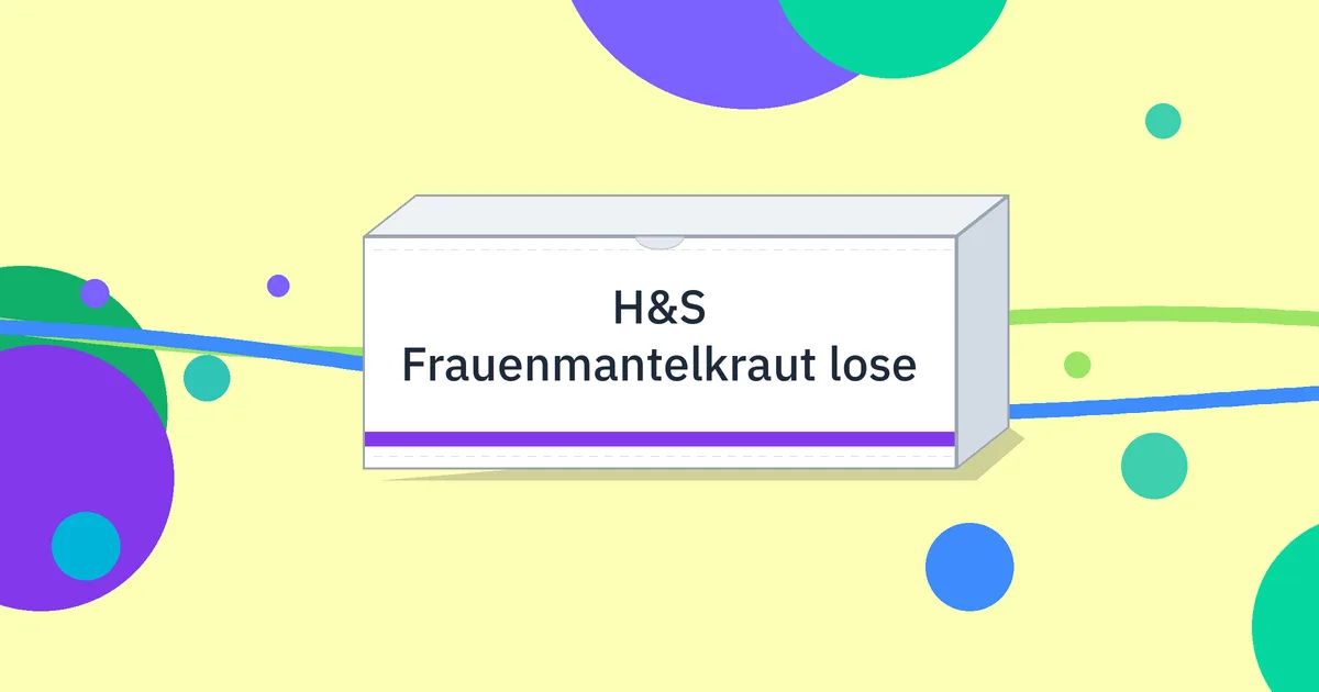 Symbolbild: Packung mit der Aufschrift H&S Frauenmantelkraut lose (PZN 10415363) – Verfügbarkeit und Bezug in Apotheken in Frankfurt am Main