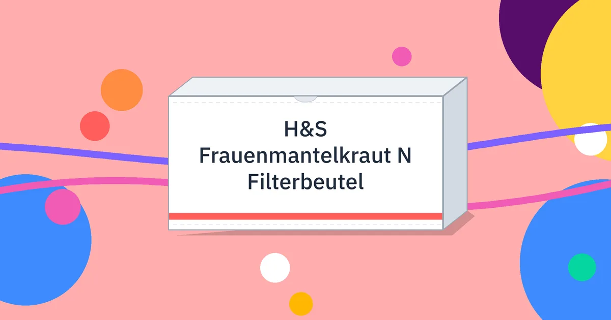 Symbolbild: Packung mit der Aufschrift H&S Frauenmantelkraut N Filterbeutel (PZN 11855822) – Verfügbarkeit und Bezug in Apotheken in Frankfurt am Main