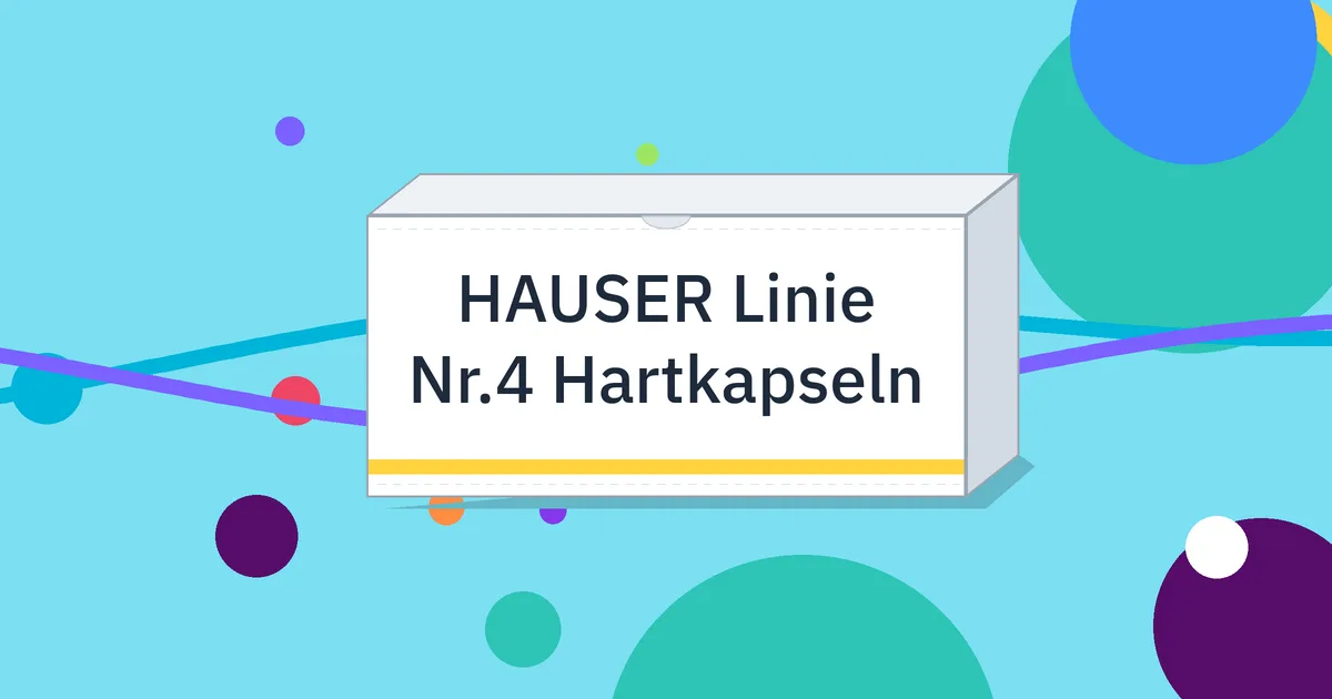 Symbolbild: Packung mit der Aufschrift HAUSER Linie Nr.4 Hartkapseln (PZN 18255404) – Verfügbarkeit und Bezug in Apotheken in Frankfurt am Main