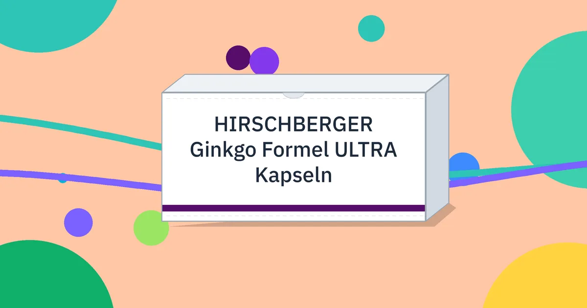 Symbolbild: Packung mit der Aufschrift HIRSCHBERGER Ginkgo Formel ULTRA Kapseln (PZN 17540812) – Verfügbarkeit und Bezug in Apotheken in Frankfurt am Main