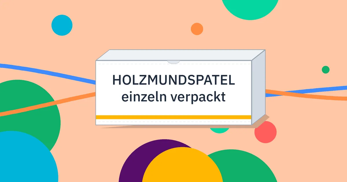 Symbolbild: Packung mit der Aufschrift HOLZMUNDSPATEL einzeln verpackt (PZN 05467323) – Verfügbarkeit und Bezug in Apotheken in Frankfurt am Main