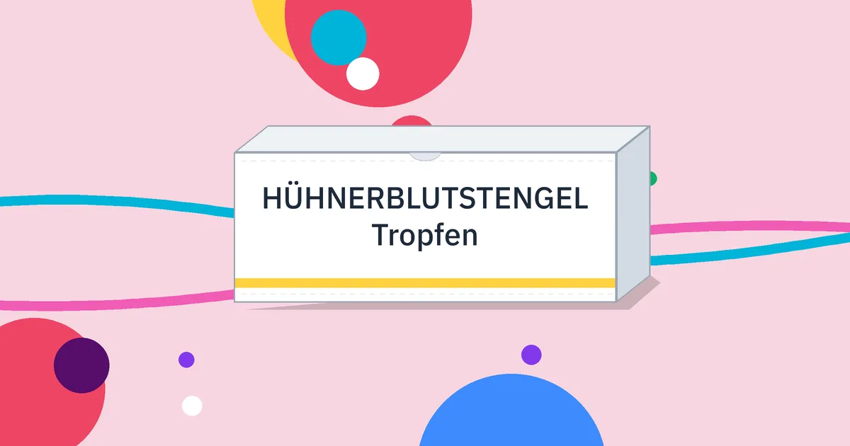 Symbolbild: Packung mit der Aufschrift HÜHNERBLUTSTENGEL Tropfen (PZN 18780990) – Verfügbarkeit und Bezug in Apotheken in Frankfurt am Main