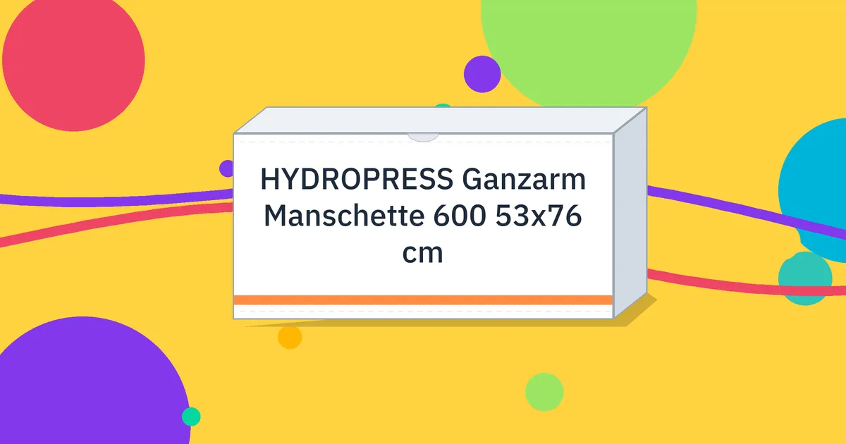 Symbolbild: Packung mit der Aufschrift HYDROPRESS Ganzarm Manschette 600 53x76 cm (PZN 08610703) – Verfügbarkeit und Bezug in Apotheken in Frankfurt am Main