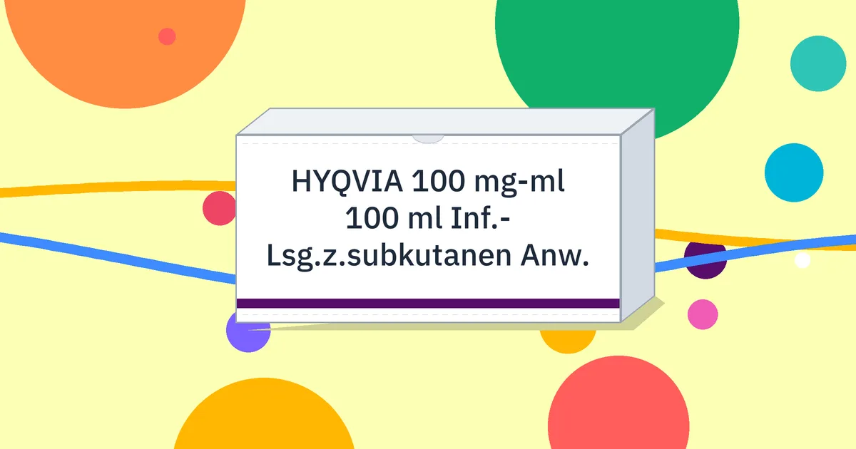 Symbolbild: Packung mit der Aufschrift HYQVIA 100 mg-ml 100 ml Inf.-Lsg.z.subkutanen Anw. (PZN 16741460) – Verfügbarkeit und Bezug in Apotheken in Frankfurt am Main