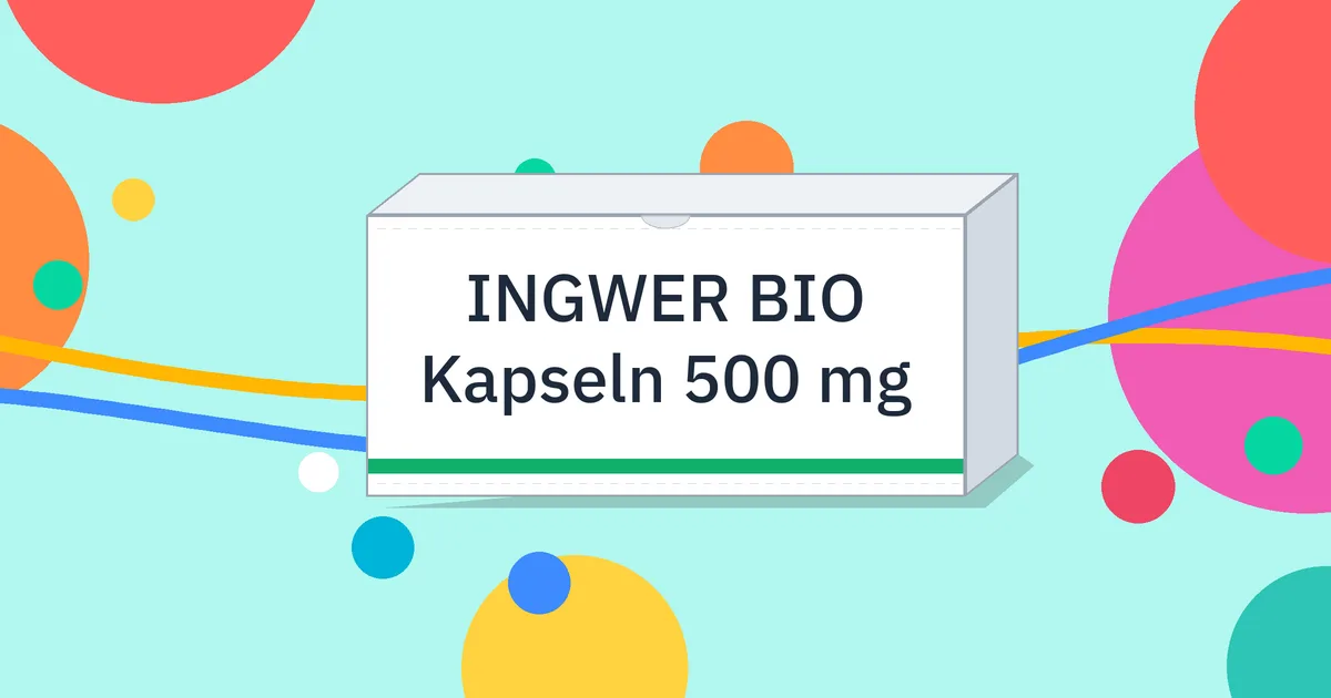 Symbolbild: Packung mit der Aufschrift INGWER BIO Kapseln 500 mg (PZN 15305863) – Verfügbarkeit und Bezug in Apotheken in Frankfurt am Main