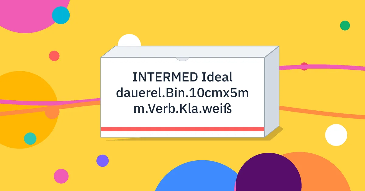Symbolbild: Packung mit der Aufschrift INTERMED Ideal dauerel.Bin.10cmx5m m.Verb.Kla.weiß (PZN 17545034) – Verfügbarkeit und Bezug in Apotheken in Frankfurt am Main