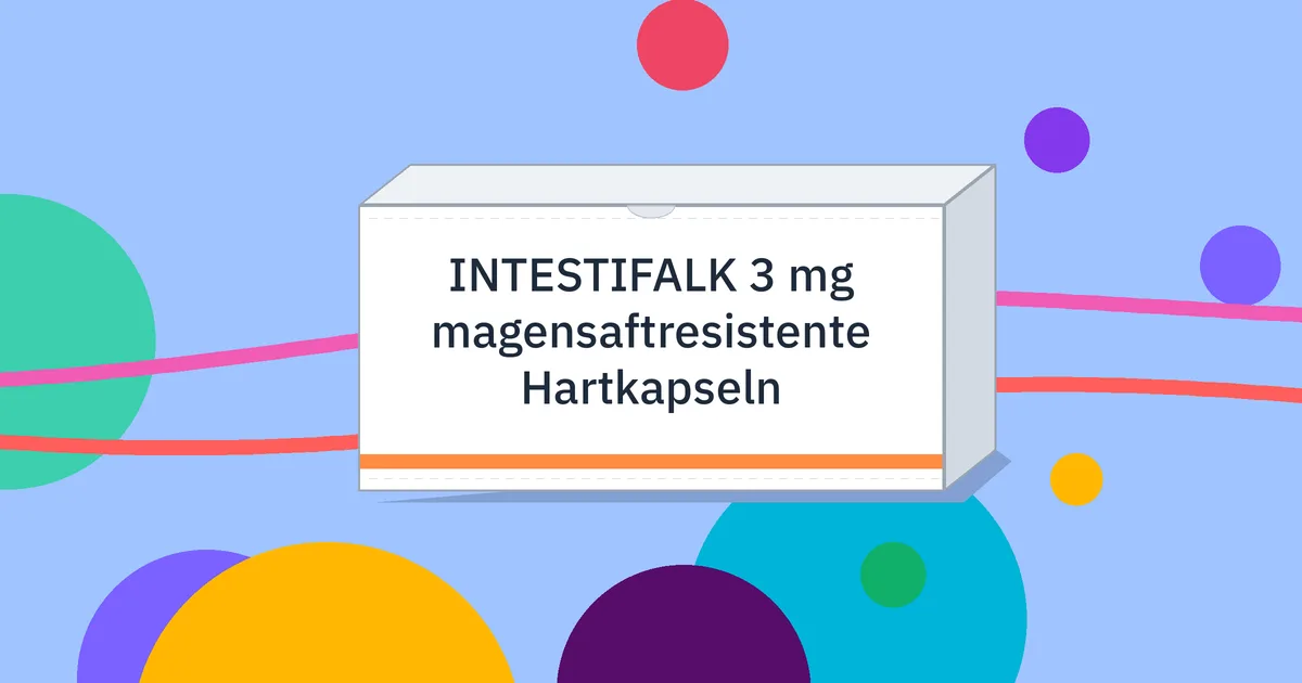 Symbolbild: Packung mit der Aufschrift INTESTIFALK 3 mg magensaftresistente Hartkapseln (PZN 13914724) – Verfügbarkeit und Bezug in Apotheken in Frankfurt am Main
