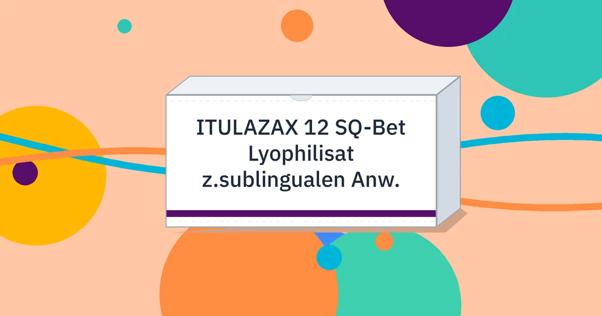 Symbolbild: Packung mit der Aufschrift ITULAZAX 12 SQ-Bet Lyophilisat z.sublingualen Anw. (PZN 17628872) – Verfügbarkeit und Bezug in Apotheken in Frankfurt am Main
