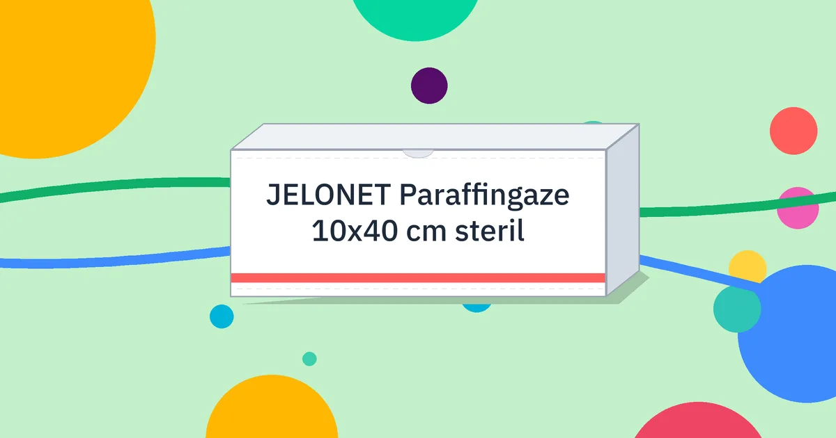 Symbolbild: Packung mit der Aufschrift JELONET Paraffingaze 10x40 cm steril (PZN 11595568) – Verfügbarkeit und Bezug in Apotheken in Frankfurt am Main