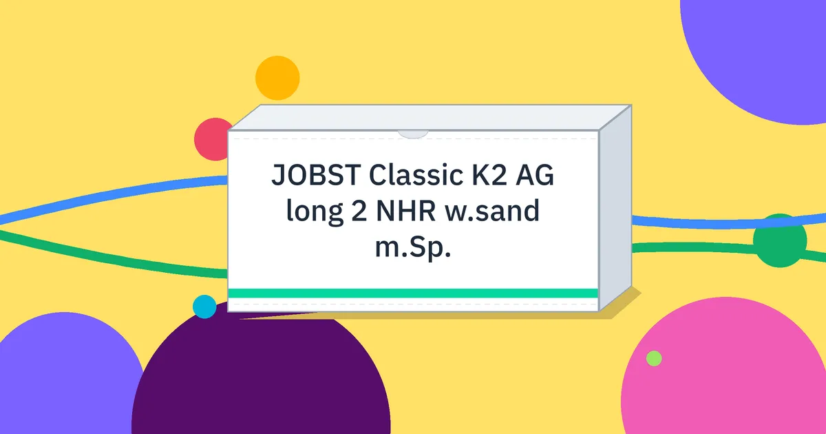 Symbolbild: Packung mit der Aufschrift JOBST Classic K2 AG long 2 NHR w.sand m.Sp. (PZN 10727045) – Verfügbarkeit und Bezug in Apotheken in Frankfurt am Main
