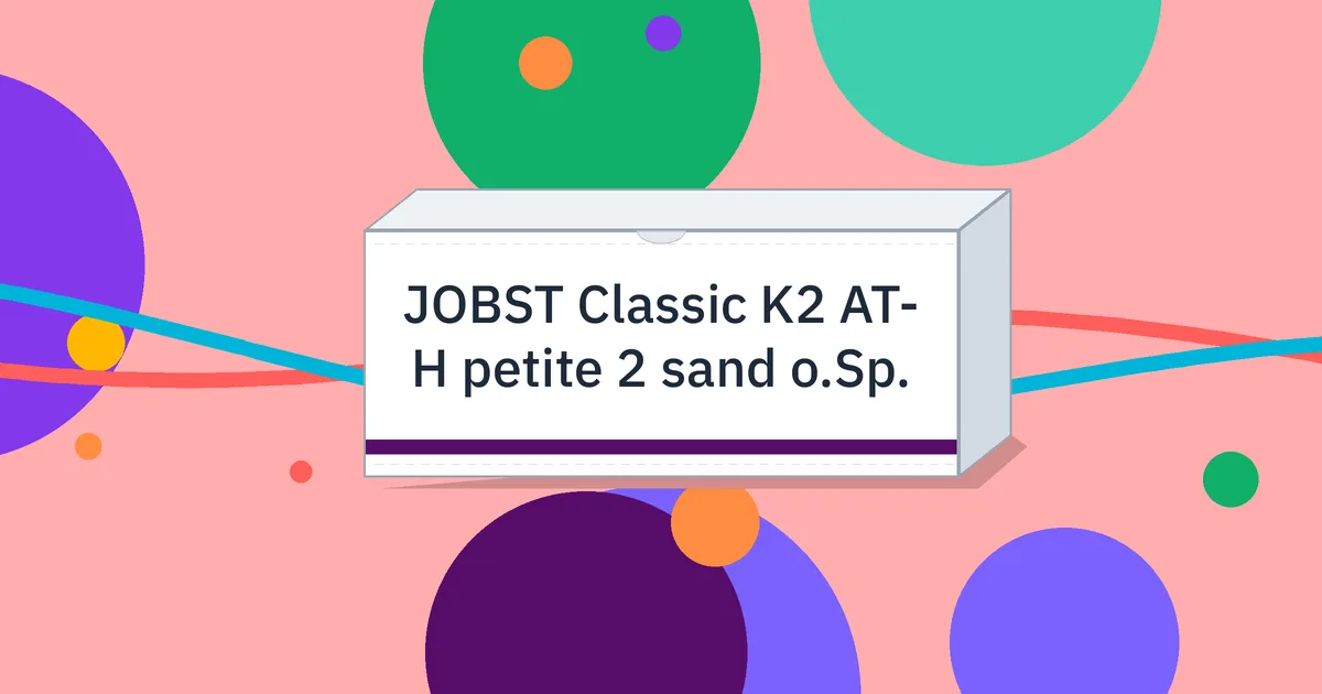 Symbolbild: Packung mit der Aufschrift JOBST Classic K2 AT-H petite 2 sand o.Sp. (PZN 13067721) – Verfügbarkeit und Bezug in Apotheken in Frankfurt am Main