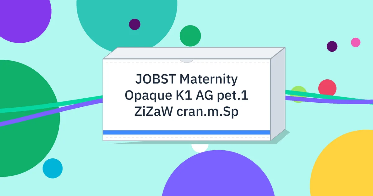 Symbolbild: Packung mit der Aufschrift JOBST Maternity Opaque K1 AG pet.1 ZiZaW cran.m.Sp (PZN 15857410) – Verfügbarkeit und Bezug in Apotheken in Frankfurt am Main
