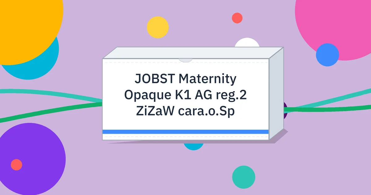 Symbolbild: Packung mit der Aufschrift JOBST Maternity Opaque K1 AG reg.2 ZiZaW cara.o.Sp (PZN 15850052) – Verfügbarkeit und Bezug in Apotheken in Frankfurt am Main