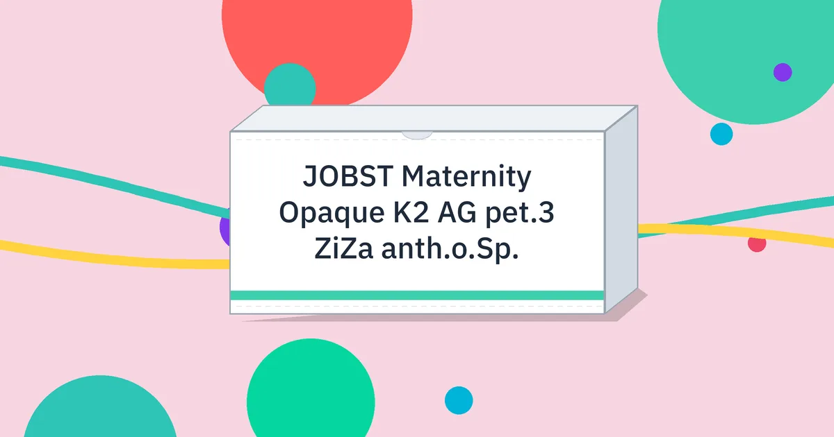 Symbolbild: Packung mit der Aufschrift JOBST Maternity Opaque K2 AG pet.3 ZiZa anth.o.Sp. (PZN 15856072) – Verfügbarkeit und Bezug in Apotheken in Frankfurt am Main