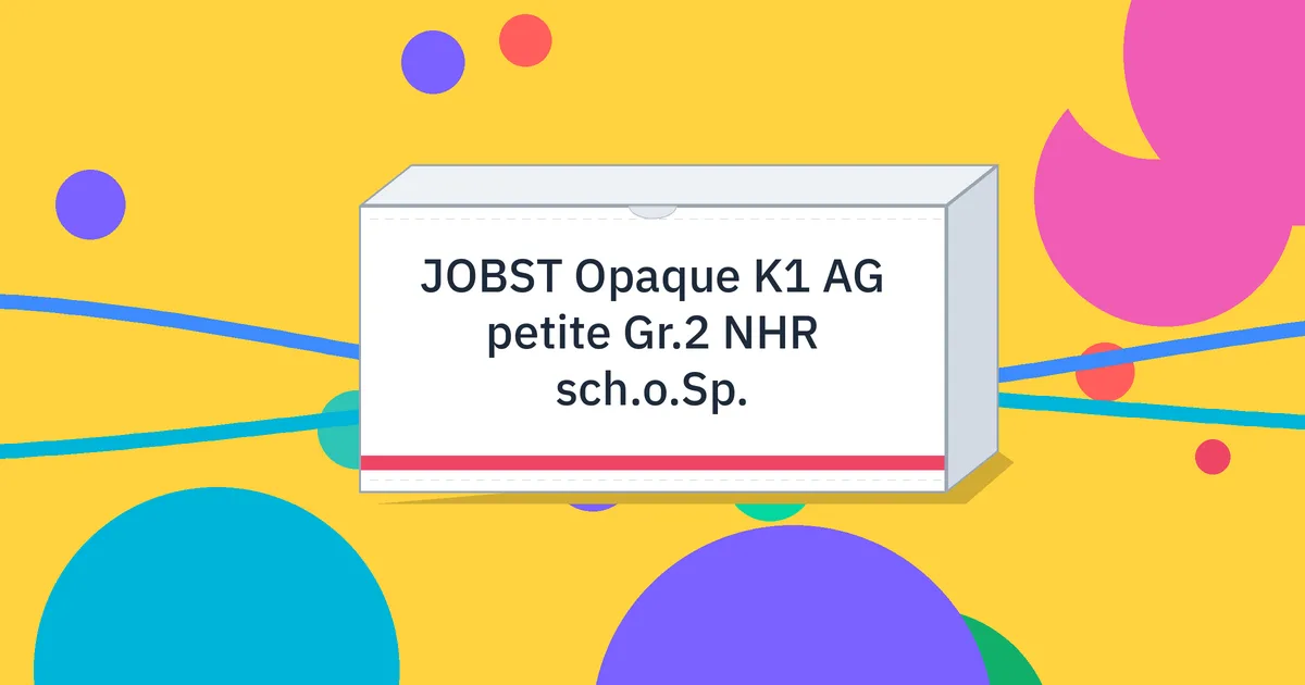 Symbolbild: Packung mit der Aufschrift JOBST Opaque K1 AG petite Gr.2 NHR sch.o.Sp. (PZN 13088278) – Verfügbarkeit und Bezug in Apotheken in Frankfurt am Main