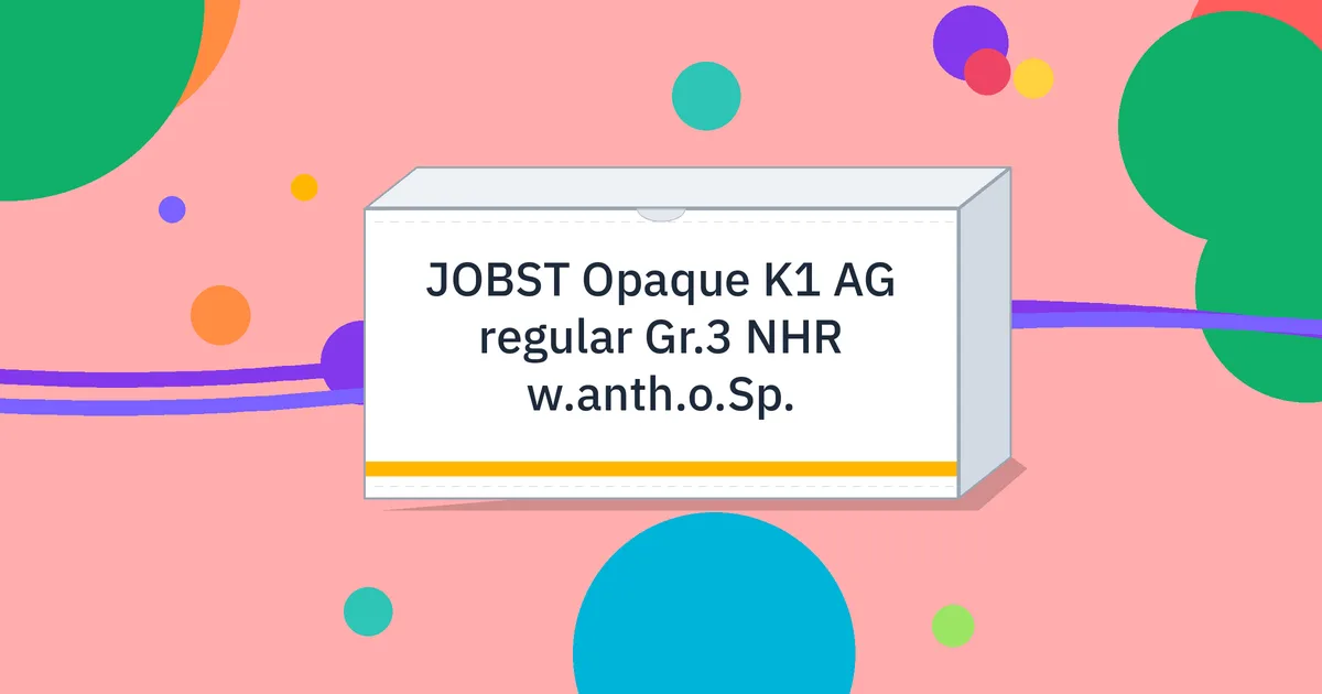 Symbolbild: Packung mit der Aufschrift JOBST Opaque K1 AG regular Gr.3 NHR w.anth.o.Sp. (PZN 16268236) – Verfügbarkeit und Bezug in Apotheken in Frankfurt am Main