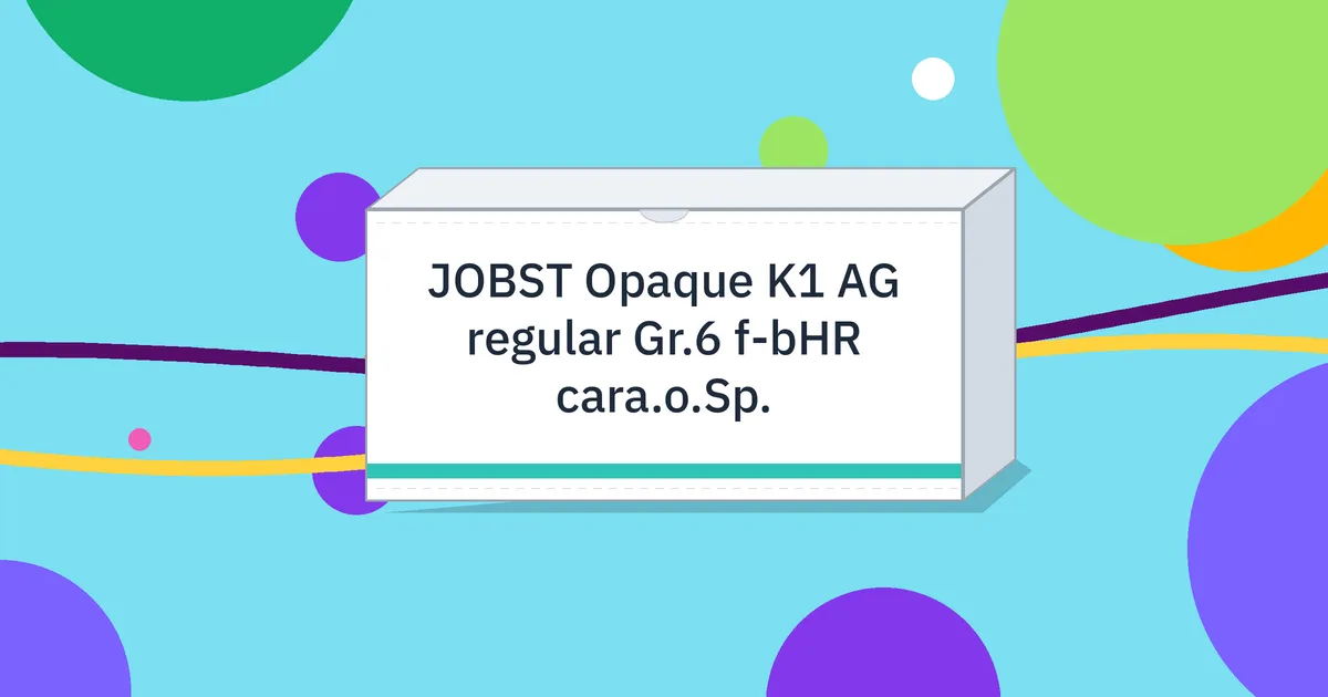 Symbolbild: Packung mit der Aufschrift JOBST Opaque K1 AG regular Gr.6 f-bHR cara.o.Sp. (PZN 13160490) – Verfügbarkeit und Bezug in Apotheken in Frankfurt am Main