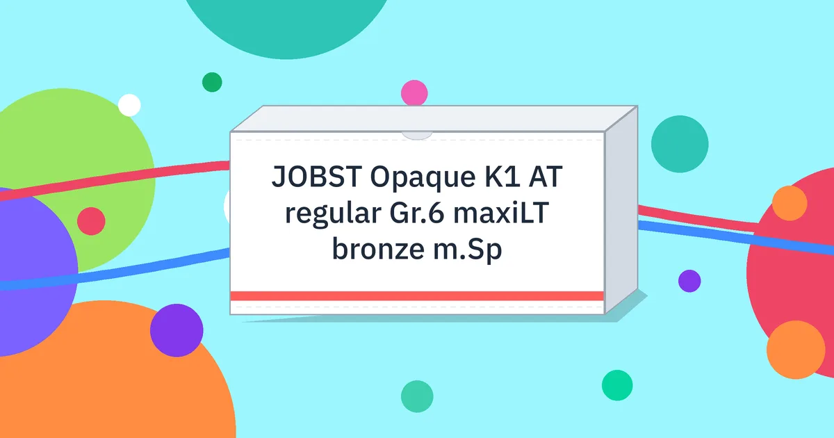 Symbolbild: Packung mit der Aufschrift JOBST Opaque K1 AT regular Gr.6 maxiLT bronze m.Sp (PZN 13105893) – Verfügbarkeit und Bezug in Apotheken in Frankfurt am Main