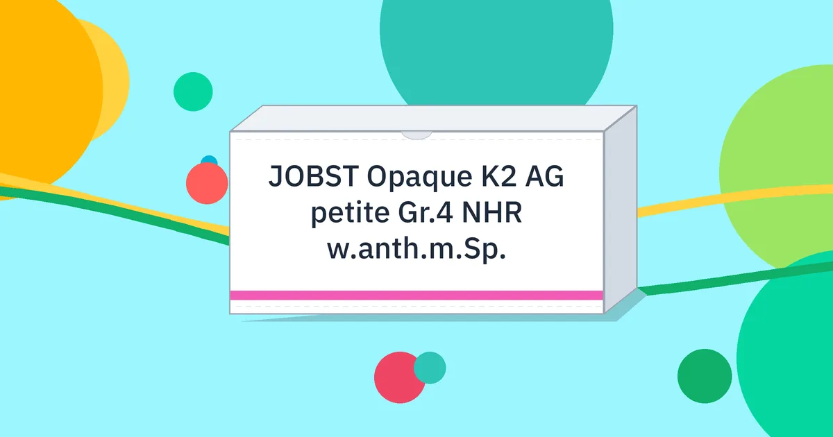 Symbolbild: Packung mit der Aufschrift JOBST Opaque K2 AG petite Gr.4 NHR w.anth.m.Sp. (PZN 16283201) – Verfügbarkeit und Bezug in Apotheken in Frankfurt am Main