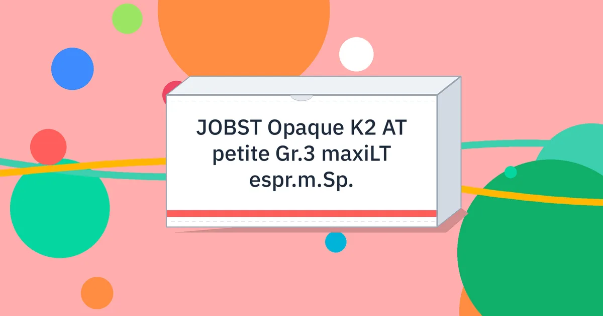 Symbolbild: Packung mit der Aufschrift JOBST Opaque K2 AT petite Gr.3 maxiLT espr.m.Sp. (PZN 16291703) – Verfügbarkeit und Bezug in Apotheken in Frankfurt am Main