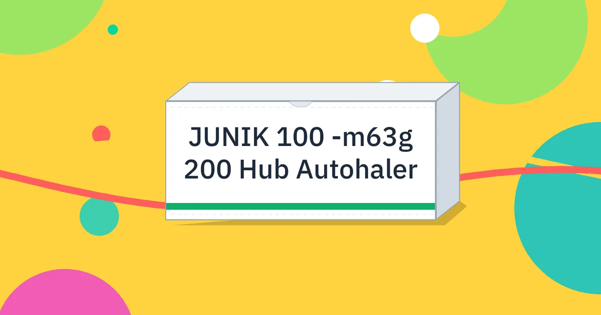 Symbolbild: Packung mit der Aufschrift JUNIK 100 -m63g 200 Hub Autohaler (PZN 00323921) – Verfügbarkeit und Bezug in Apotheken in Frankfurt am Main